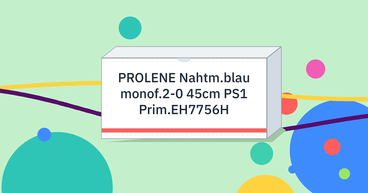 Symbolbild: Packung mit der Aufschrift PROLENE Nahtm.blau monof.2-0 45cm PS1 Prim.EH7756H (PZN 16255794) – Verfügbarkeit und Bezug in Apotheken in Frankfurt am Main