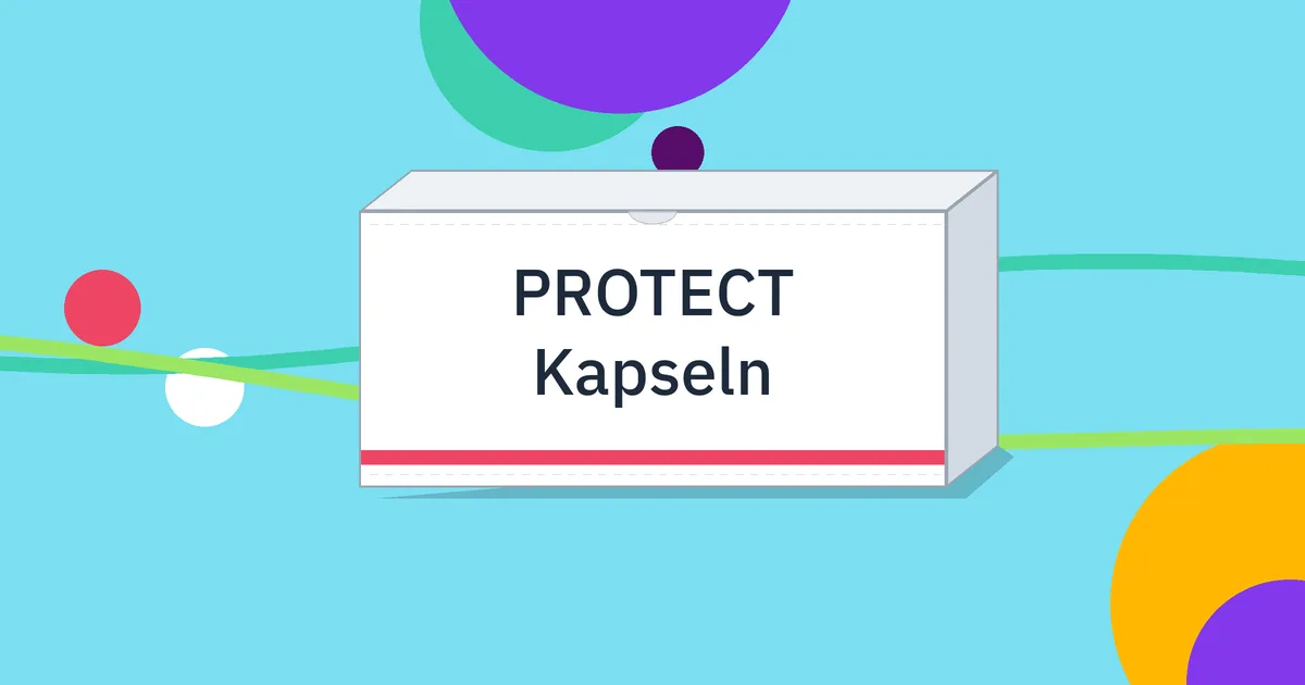 Symbolbild: Packung mit der Aufschrift PROTECT Kapseln (PZN 20899126) – Verfügbarkeit und Bezug in Apotheken in Frankfurt am Main