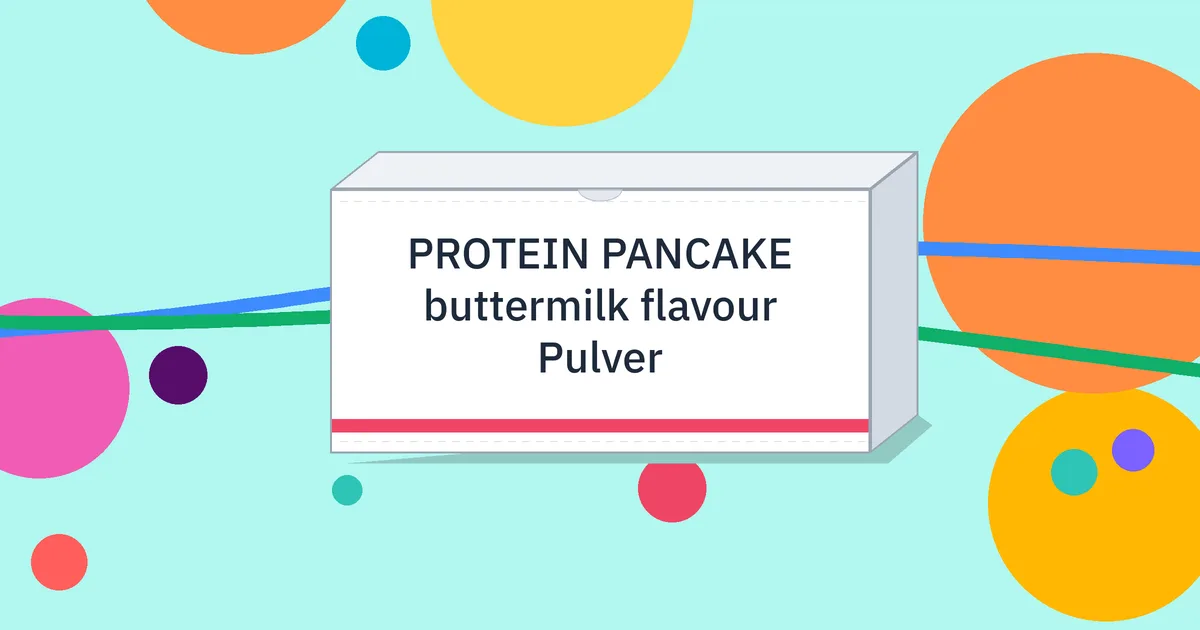 Symbolbild: Packung mit der Aufschrift PROTEIN PANCAKE buttermilk flavour Pulver (PZN 14137866) – Verfügbarkeit und Bezug in Apotheken in Frankfurt am Main