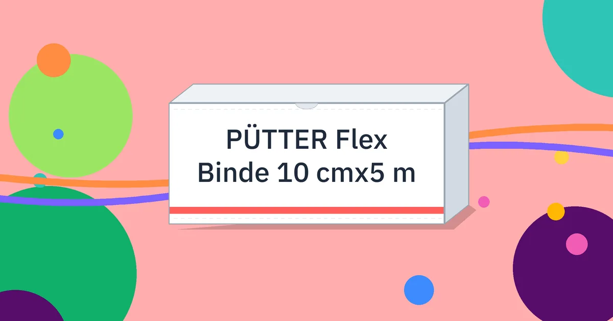 Symbolbild: Packung mit der Aufschrift PÜTTER Flex Binde 10 cmx5 m (PZN 18716650) – Verfügbarkeit und Bezug in Apotheken in Frankfurt am Main