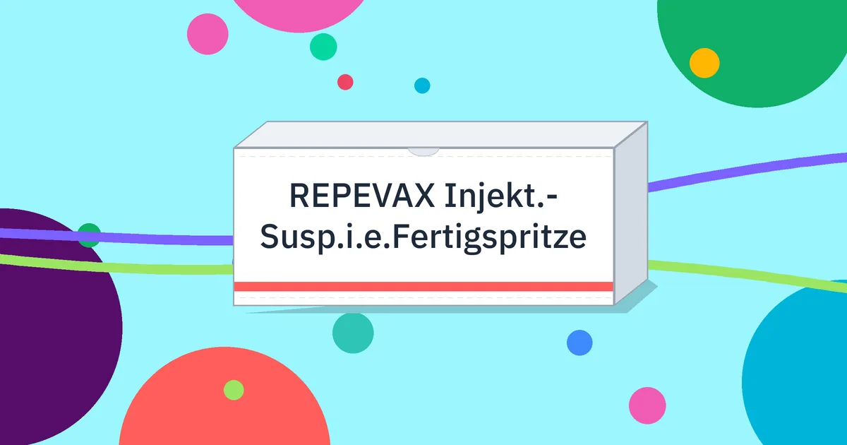 Symbolbild: Packung mit der Aufschrift REPEVAX Injekt.-Susp.i.e.Fertigspritze (PZN 09333720) – Verfügbarkeit und Bezug in Apotheken in Frankfurt am Main