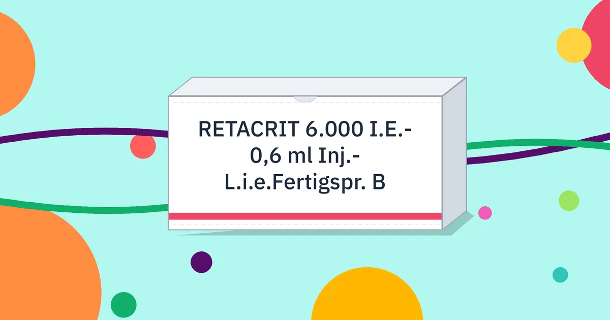 Symbolbild: Packung mit der Aufschrift RETACRIT 6.000 I.E.-0,6 ml Inj.-L.i.e.Fertigspr. B (PZN 12360347) – Verfügbarkeit und Bezug in Apotheken in Frankfurt am Main