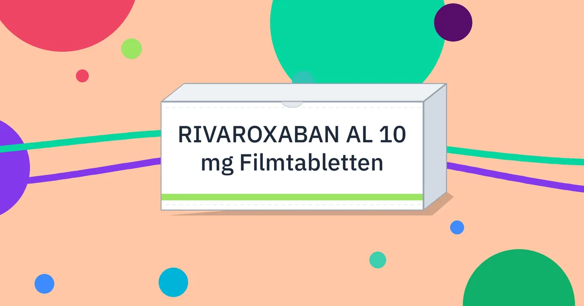Symbolbild: Packung mit der Aufschrift RIVAROXABAN AL 10 mg Filmtabletten (PZN 19094966) – Verfügbarkeit und Bezug in Apotheken in Frankfurt am Main