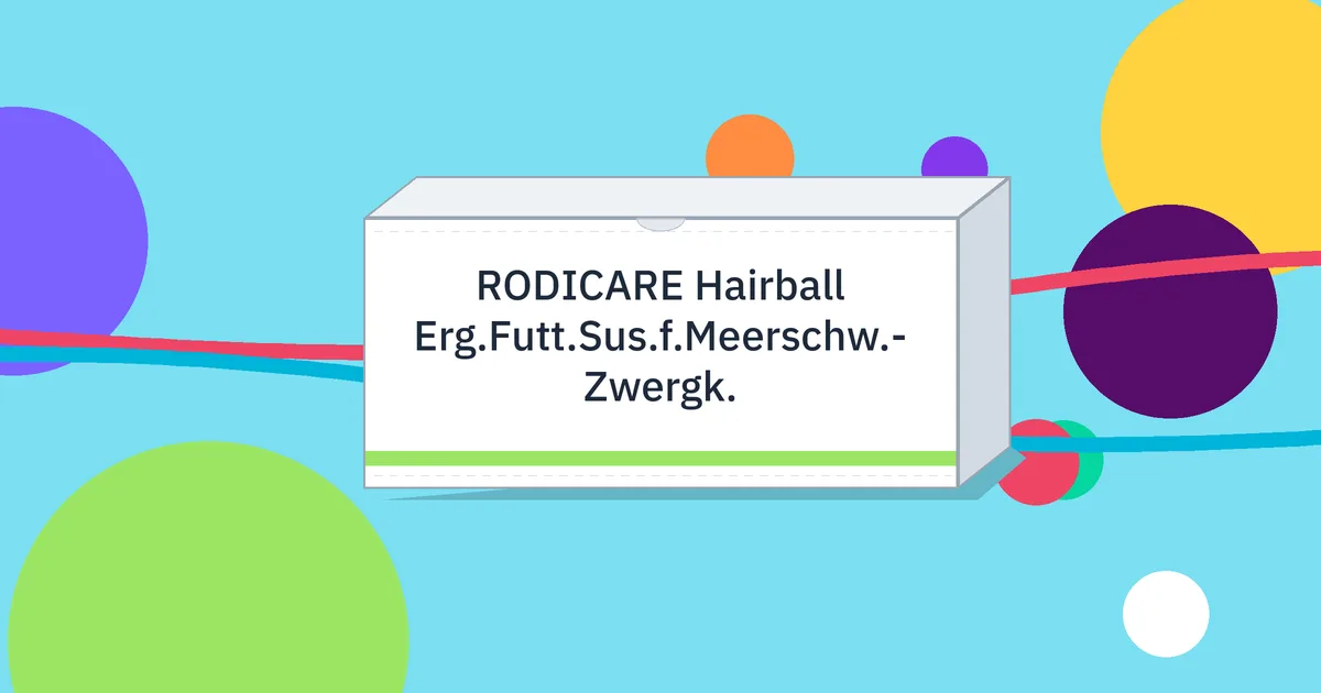 Symbolbild: Packung mit der Aufschrift RODICARE Hairball Erg.Futt.Sus.f.Meerschw.-Zwergk. (PZN 17167365) – Verfügbarkeit und Bezug in Apotheken in Frankfurt am Main