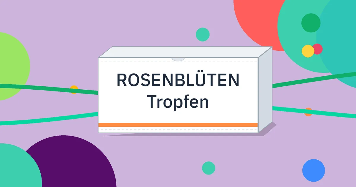 Symbolbild: Packung mit der Aufschrift ROSENBLÜTEN Tropfen (PZN 11053005) – Verfügbarkeit und Bezug in Apotheken in Frankfurt am Main