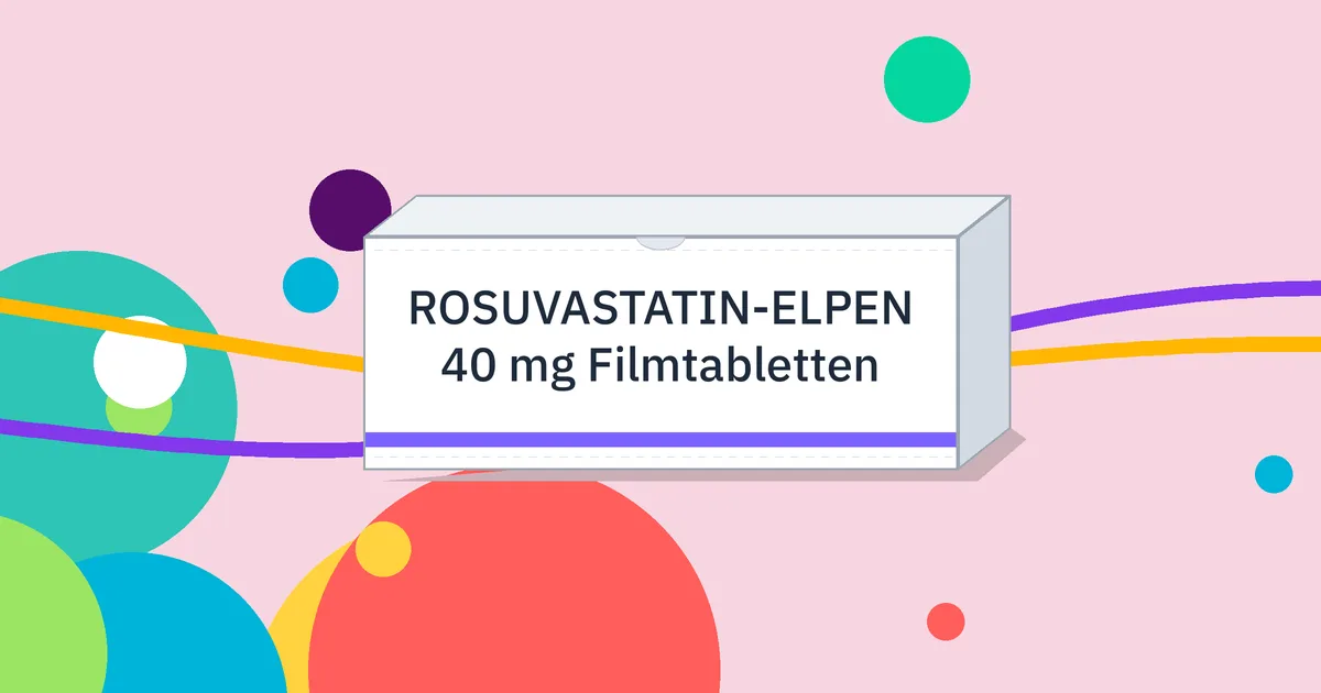 Symbolbild: Packung mit der Aufschrift ROSUVASTATIN-ELPEN 40 mg Filmtabletten (PZN 16037850) – Verfügbarkeit und Bezug in Apotheken in Frankfurt am Main