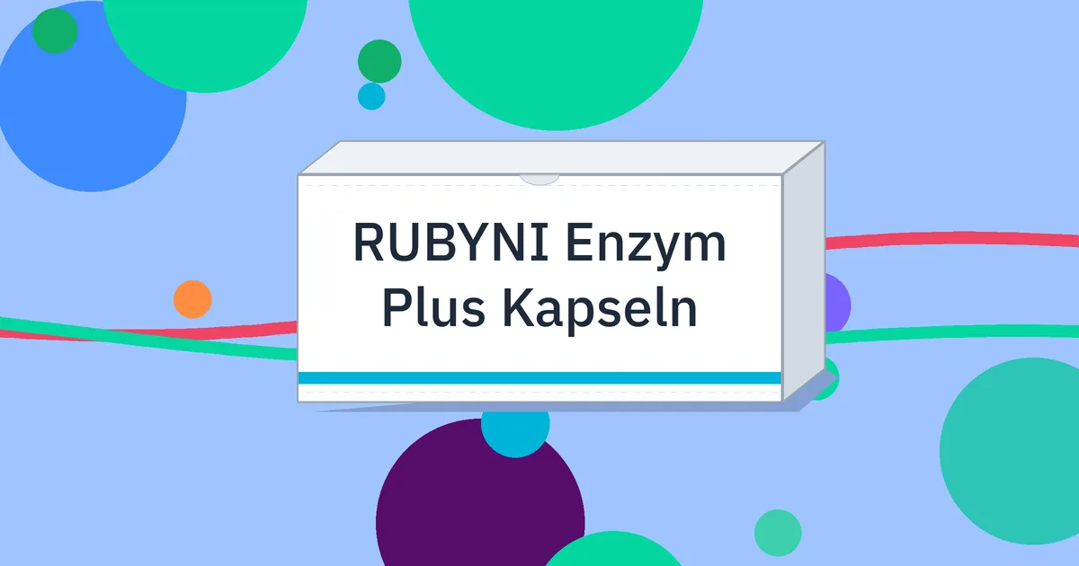 Symbolbild: Packung mit der Aufschrift RUBYNI Enzym Plus Kapseln (PZN 20345994) – Verfügbarkeit und Bezug in Apotheken in Frankfurt am Main