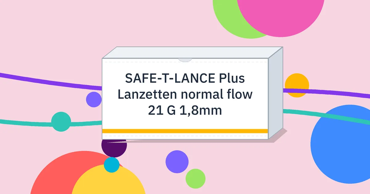 Symbolbild: Packung mit der Aufschrift SAFE-T-LANCE Plus Lanzetten normal flow 21 G 1,8mm (PZN 13981206) – Verfügbarkeit und Bezug in Apotheken in Frankfurt am Main
