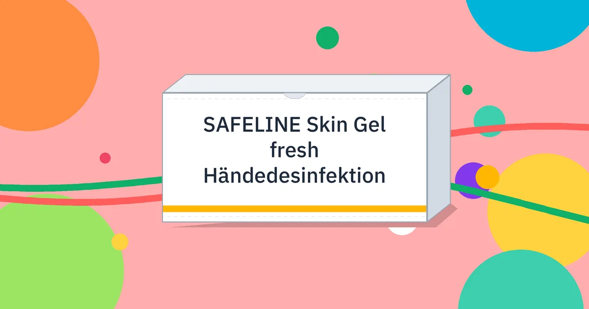 Symbolbild: Packung mit der Aufschrift SAFELINE Skin Gel fresh Händedesinfektion (PZN 10823180) – Verfügbarkeit und Bezug in Apotheken in Frankfurt am Main