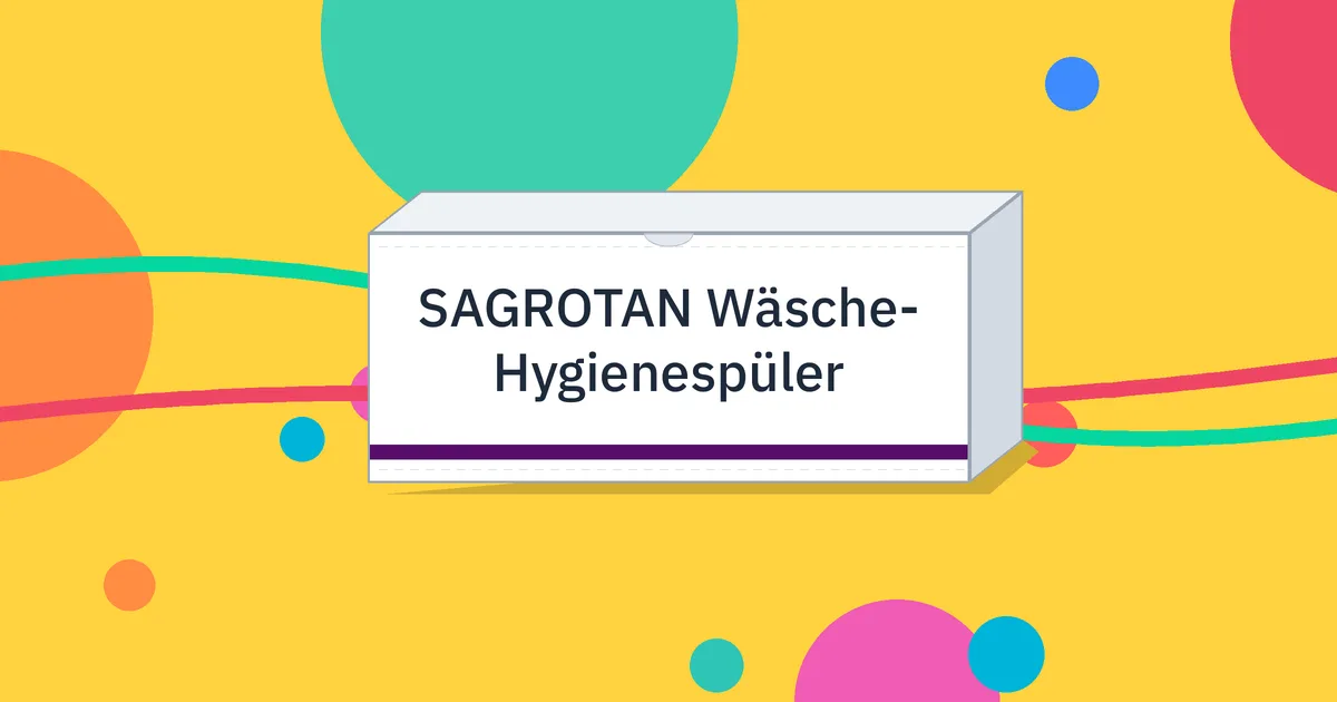 Symbolbild: Packung mit der Aufschrift SAGROTAN Wäsche-Hygienespüler (PZN 19134619) – Verfügbarkeit und Bezug in Apotheken in Frankfurt am Main