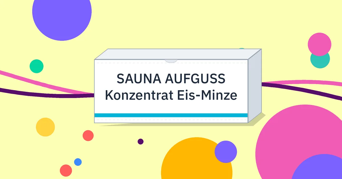 Symbolbild: Packung mit der Aufschrift SAUNA AUFGUSS Konzentrat Eis-Minze (PZN 01748031) – Verfügbarkeit und Bezug in Apotheken in Frankfurt am Main