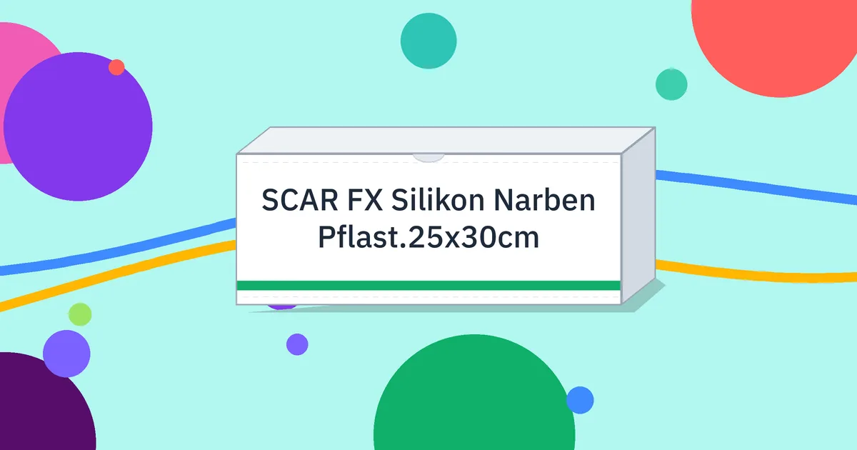 Symbolbild: Packung mit der Aufschrift SCAR FX Silikon Narben Pflast.25x30cm (PZN 02954910) – Verfügbarkeit und Bezug in Apotheken in Frankfurt am Main