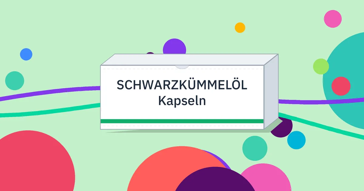 Symbolbild: Packung mit der Aufschrift SCHWARZKÜMMELÖL Kapseln (PZN 19361947) – Verfügbarkeit und Bezug in Apotheken in Frankfurt am Main