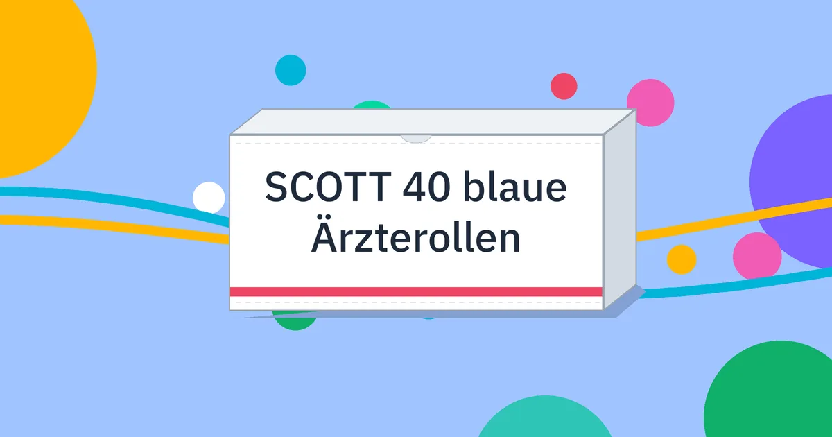 Symbolbild: Packung mit der Aufschrift SCOTT 40 blaue Ärzterollen (PZN 00602845) – Verfügbarkeit und Bezug in Apotheken in Frankfurt am Main