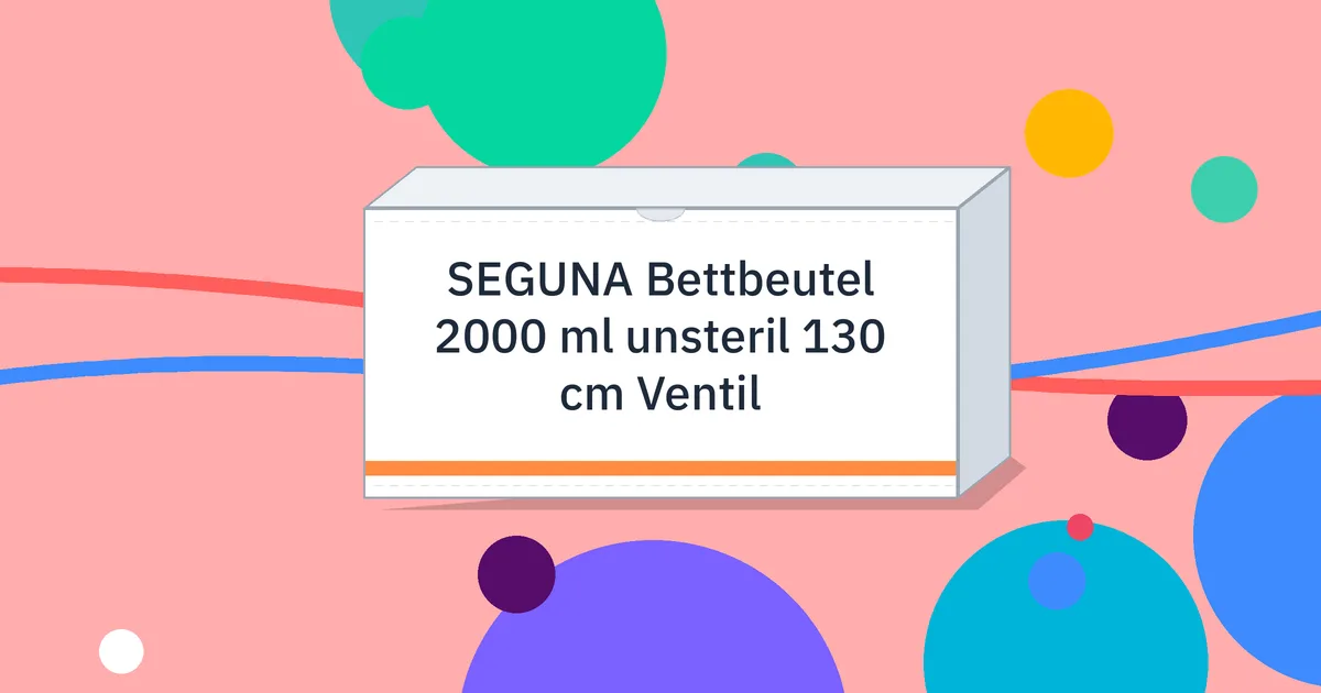 Symbolbild: Packung mit der Aufschrift SEGUNA Bettbeutel 2000 ml unsteril 130 cm Ventil (PZN 14312909) – Verfügbarkeit und Bezug in Apotheken in Frankfurt am Main