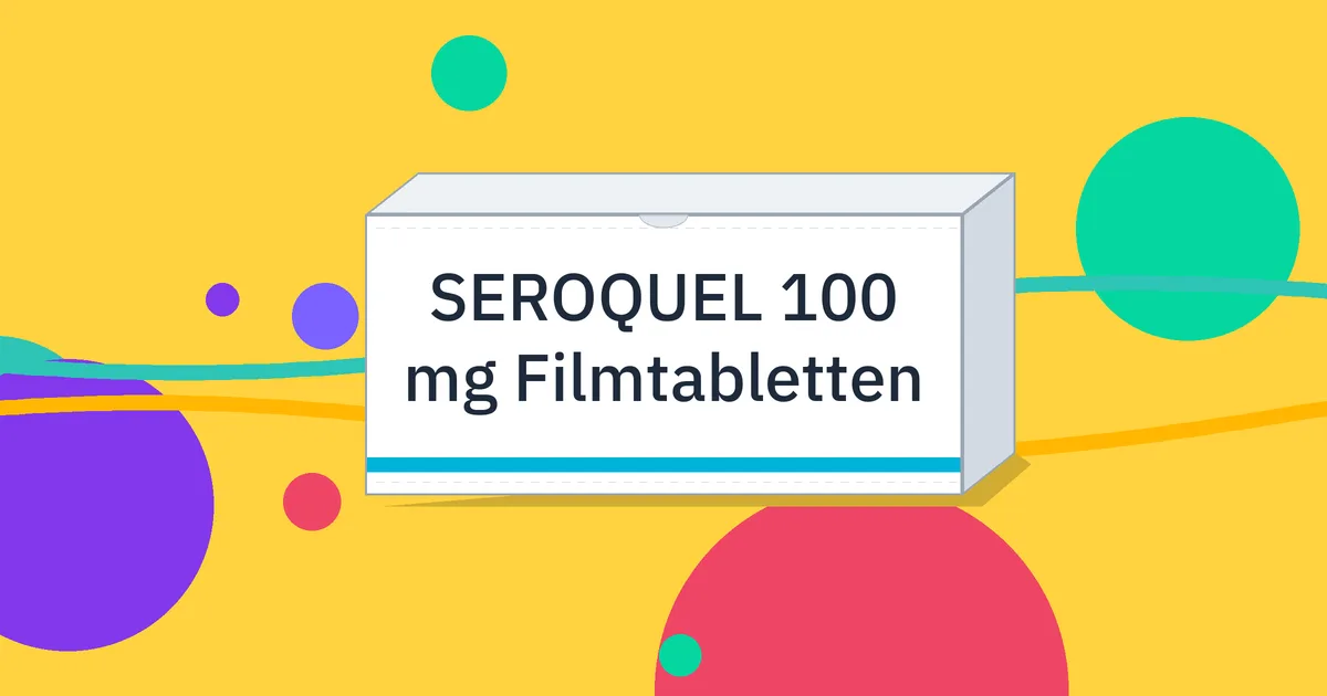 Symbolbild: Packung mit der Aufschrift SEROQUEL 100 mg Filmtabletten (PZN 06865089) – Verfügbarkeit und Bezug in Apotheken in Frankfurt am Main