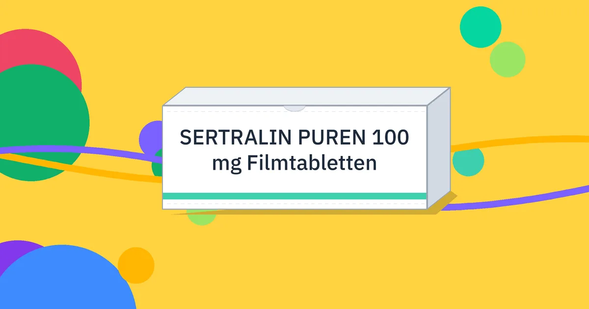 Symbolbild: Packung mit der Aufschrift SERTRALIN PUREN 100 mg Filmtabletten (PZN 19078743) – Verfügbarkeit und Bezug in Apotheken in Frankfurt am Main