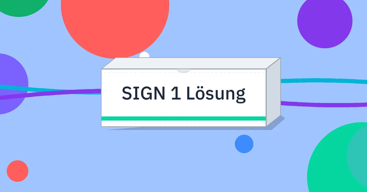 Symbolbild: Packung mit der Aufschrift SIGN 1 Lösung (PZN 05022070) – Verfügbarkeit und Bezug in Apotheken in Frankfurt am Main