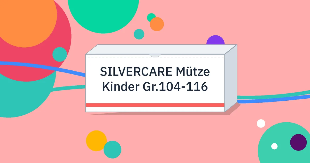 Symbolbild: Packung mit der Aufschrift SILVERCARE Mütze Kinder Gr.104-116 (PZN 01110819) – Verfügbarkeit und Bezug in Apotheken in Frankfurt am Main