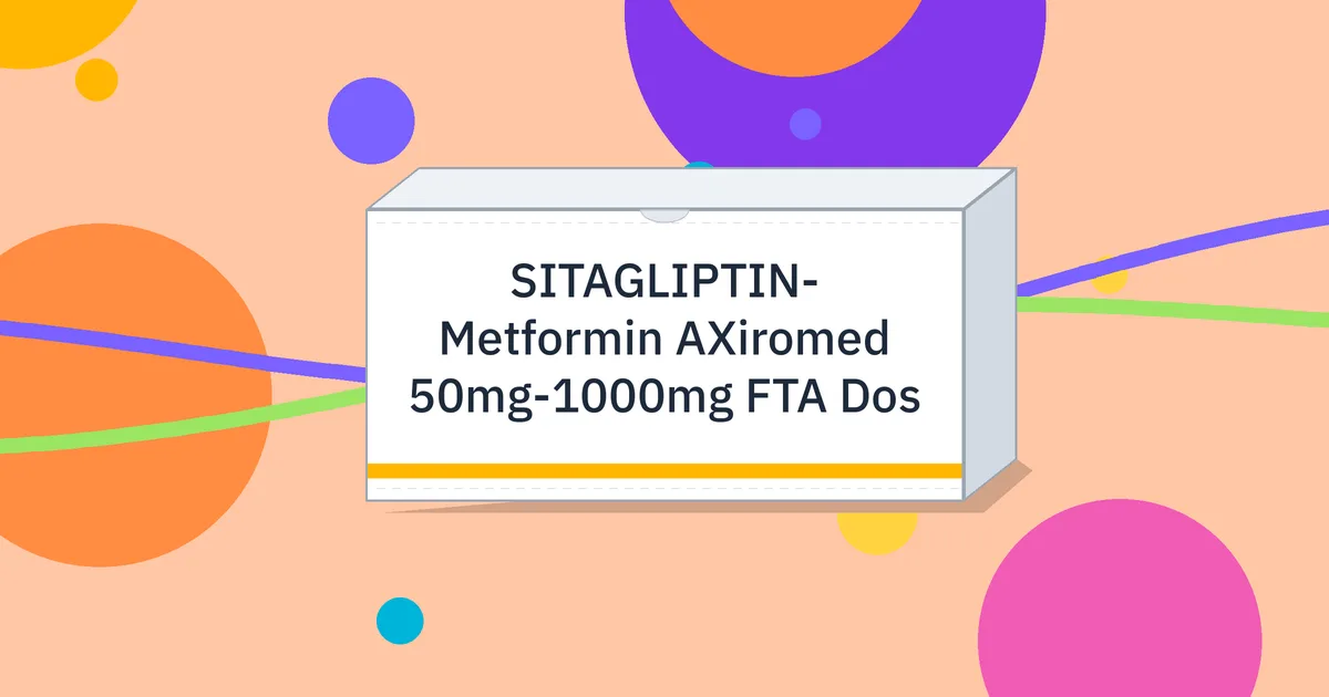 Symbolbild: Packung mit der Aufschrift SITAGLIPTIN-Metformin AXiromed 50mg-1000mg FTA Dos (PZN 18858870) – Verfügbarkeit und Bezug in Apotheken in Frankfurt am Main
