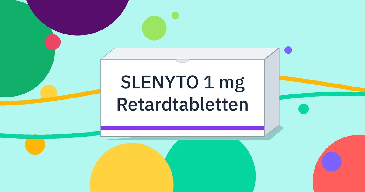 Symbolbild: Packung mit der Aufschrift SLENYTO 1 mg Retardtabletten (PZN 16675415) – Verfügbarkeit und Bezug in Apotheken in Frankfurt am Main