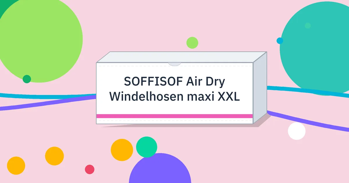 Symbolbild: Packung mit der Aufschrift SOFFISOF Air Dry Windelhosen maxi XXL (PZN 12566422) – Verfügbarkeit und Bezug in Apotheken in Frankfurt am Main