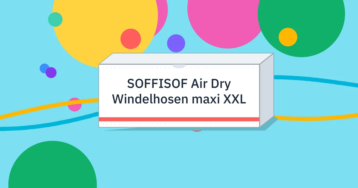 Symbolbild: Packung mit der Aufschrift SOFFISOF Air Dry Windelhosen maxi XXL (PZN 12566416) – Verfügbarkeit und Bezug in Apotheken in Frankfurt am Main