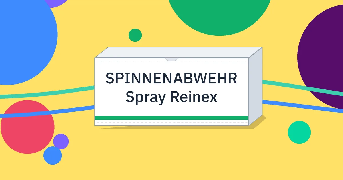 Symbolbild: Packung mit der Aufschrift SPINNENABWEHR Spray Reinex (PZN 19960731) – Verfügbarkeit und Bezug in Apotheken in Frankfurt am Main