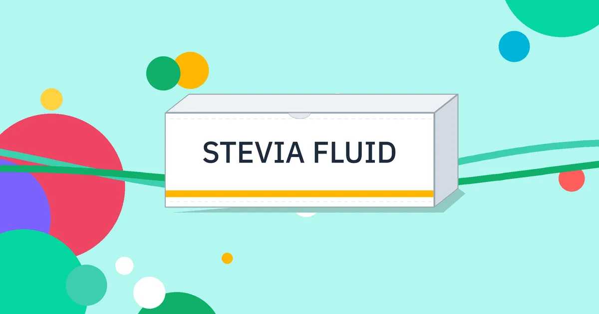 Symbolbild: Packung mit der Aufschrift STEVIA FLUID (PZN 05877274) – Verfügbarkeit und Bezug in Apotheken in Frankfurt am Main
