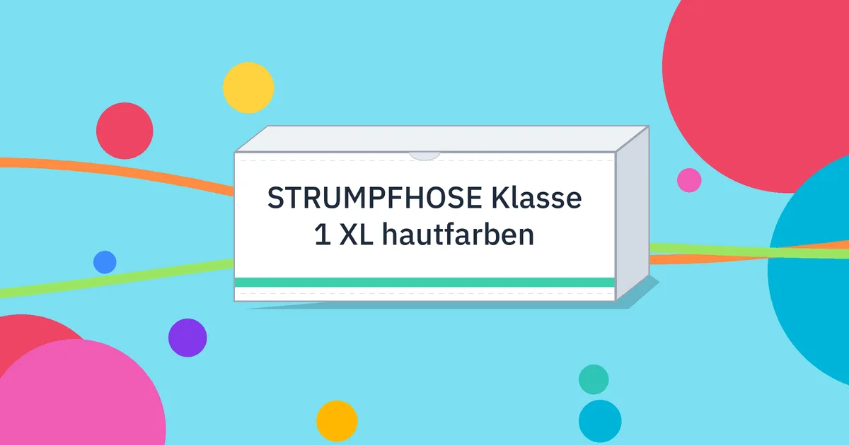Symbolbild: Packung mit der Aufschrift STRUMPFHOSE Klasse 1 XL hautfarben (PZN 19072427) – Verfügbarkeit und Bezug in Apotheken in Frankfurt am Main