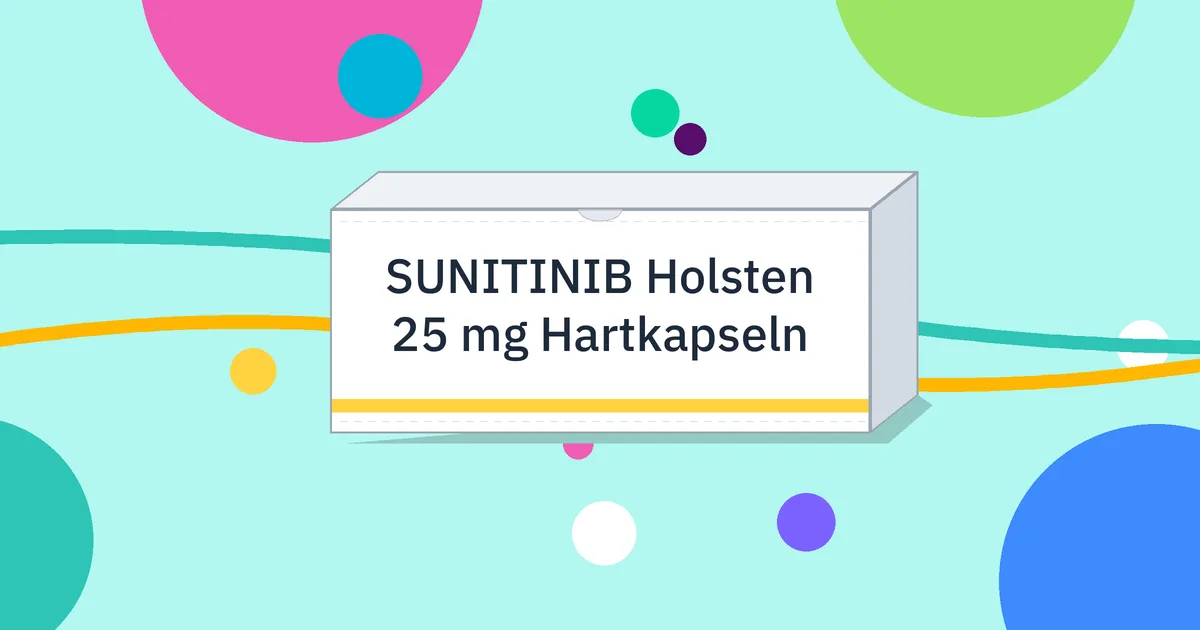 Symbolbild: Packung mit der Aufschrift SUNITINIB Holsten 25 mg Hartkapseln (PZN 17569885) – Verfügbarkeit und Bezug in Apotheken in Frankfurt am Main