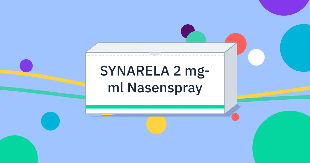 Symbolbild: Packung mit der Aufschrift SYNARELA 2 mg-ml Nasenspray (PZN 12724973) – Verfügbarkeit und Bezug in Apotheken in Frankfurt am Main