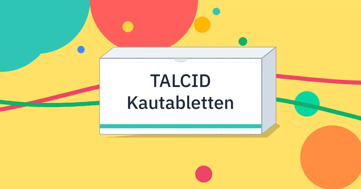 Symbolbild: Packung mit der Aufschrift TALCID Kautabletten (PZN 01921682) – Verfügbarkeit und Bezug in Apotheken in Frankfurt am Main