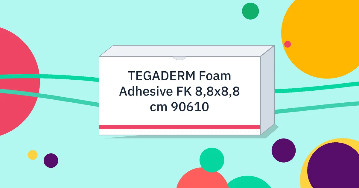 Symbolbild: Packung mit der Aufschrift TEGADERM Foam Adhesive FK 8,8x8,8 cm 90610 (PZN 18263970) – Verfügbarkeit und Bezug in Apotheken in Frankfurt am Main