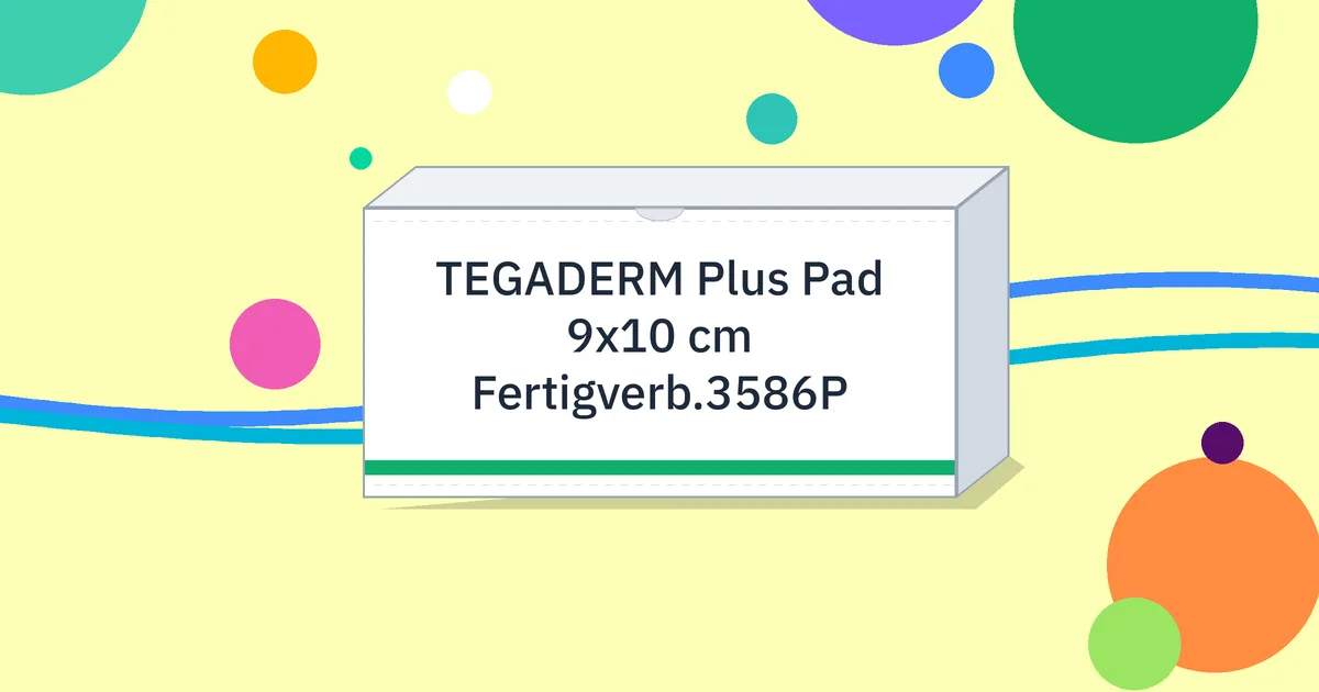 Symbolbild: Packung mit der Aufschrift TEGADERM Plus Pad 9x10 cm Fertigverb.3586P (PZN 05384471) – Verfügbarkeit und Bezug in Apotheken in Frankfurt am Main