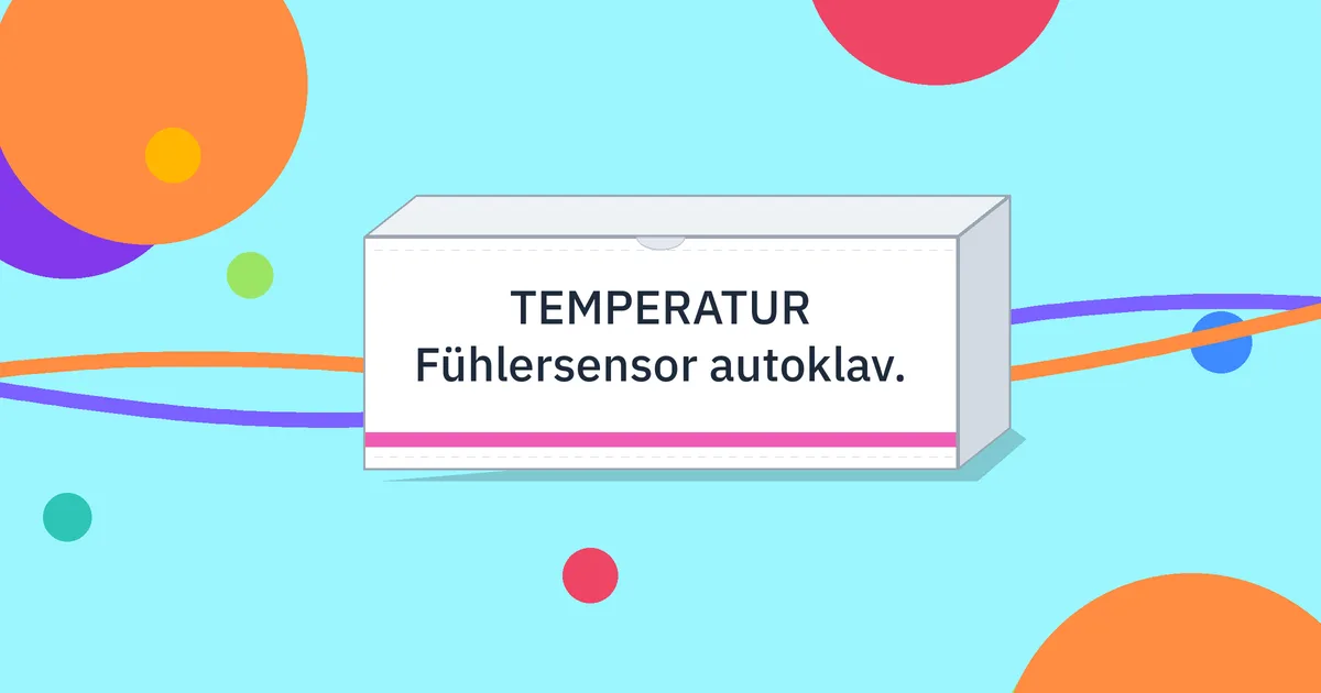 Symbolbild: Packung mit der Aufschrift TEMPERATUR Fühlersensor autoklav. (PZN 00508313) – Verfügbarkeit und Bezug in Apotheken in Frankfurt am Main