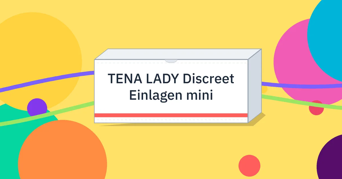 Symbolbild: Packung mit der Aufschrift TENA LADY Discreet Einlagen mini (PZN 17851021) – Verfügbarkeit und Bezug in Apotheken in Frankfurt am Main