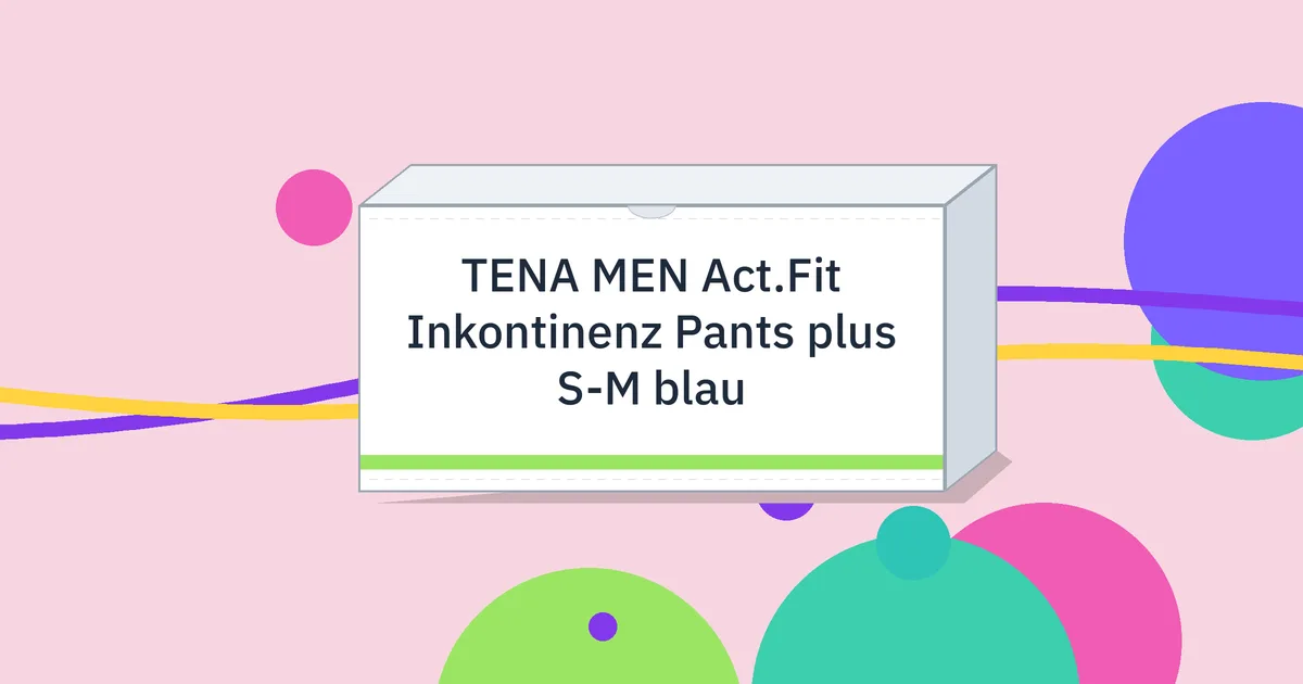 Symbolbild: Packung mit der Aufschrift TENA MEN Act.Fit Inkontinenz Pants plus S-M blau (PZN 17981485) – Verfügbarkeit und Bezug in Apotheken in Frankfurt am Main