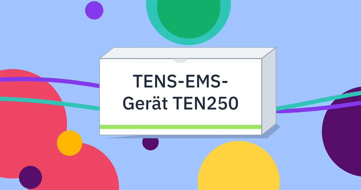 Symbolbild: Packung mit der Aufschrift TENS-EMS-Gerät TEN250 (PZN 04491957) – Verfügbarkeit und Bezug in Apotheken in Frankfurt am Main