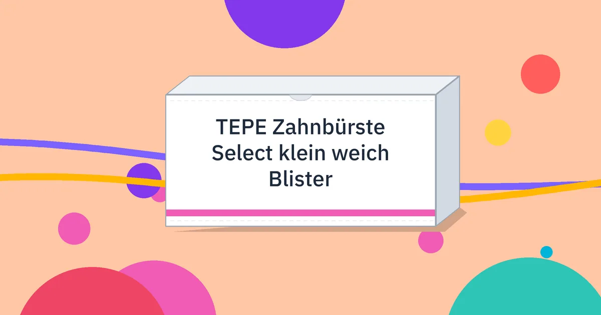 Symbolbild: Packung mit der Aufschrift TEPE Zahnbürste Select klein weich Blister (PZN 02289298) – Verfügbarkeit und Bezug in Apotheken in Frankfurt am Main