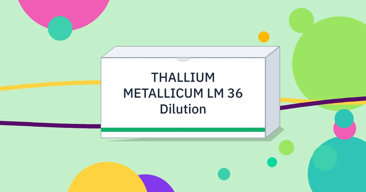Symbolbild: Packung mit der Aufschrift THALLIUM METALLICUM LM 36 Dilution (PZN 13218628) – Verfügbarkeit und Bezug in Apotheken in Frankfurt am Main