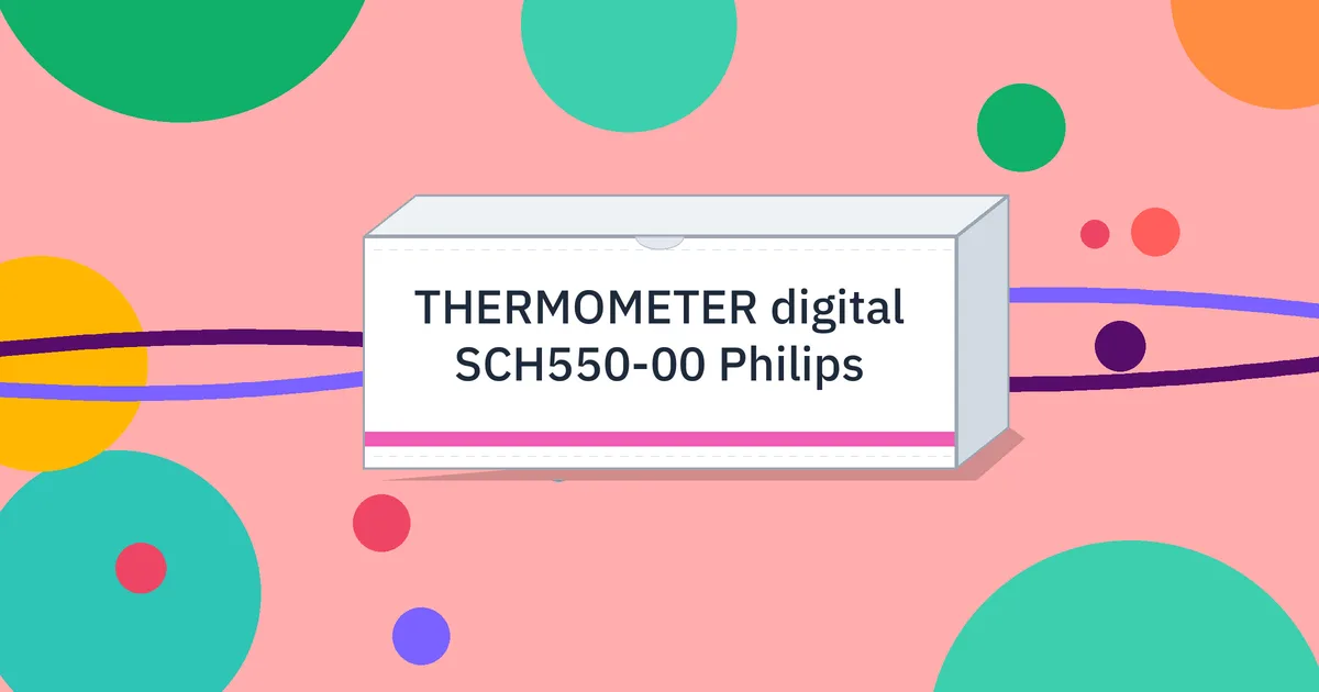 Symbolbild: Packung mit der Aufschrift THERMOMETER digital SCH550-00 Philips (PZN 01439034) – Verfügbarkeit und Bezug in Apotheken in Frankfurt am Main