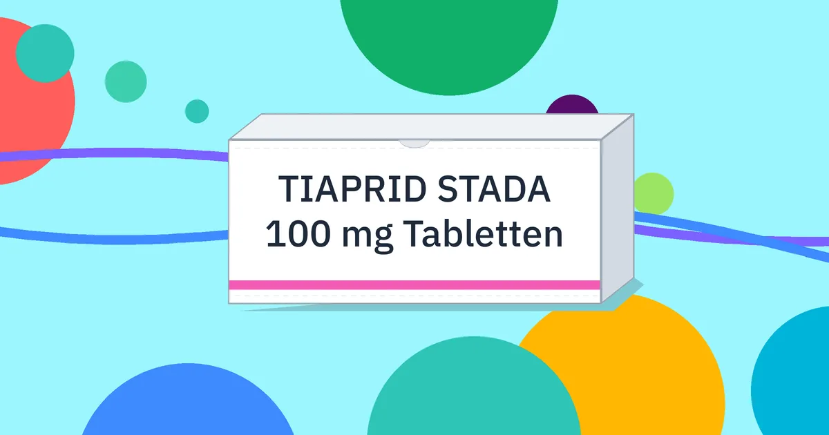Symbolbild: Packung mit der Aufschrift TIAPRID STADA 100 mg Tabletten (PZN 04240221) – Verfügbarkeit und Bezug in Apotheken in Frankfurt am Main
