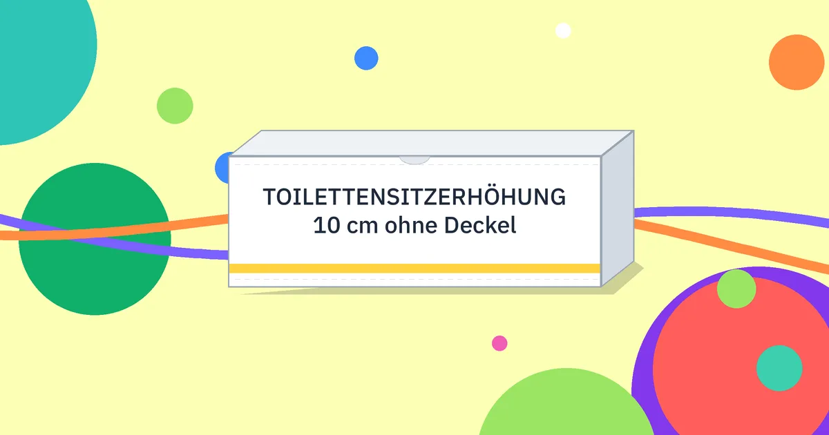 Symbolbild: Packung mit der Aufschrift TOILETTENSITZERHÖHUNG 10 cm ohne Deckel (PZN 06087203) – Verfügbarkeit und Bezug in Apotheken in Frankfurt am Main