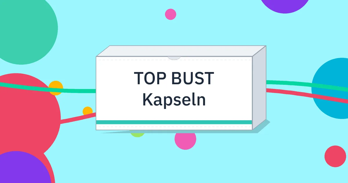 Symbolbild: Packung mit der Aufschrift TOP BUST Kapseln (PZN 20513138) – Verfügbarkeit und Bezug in Apotheken in Frankfurt am Main