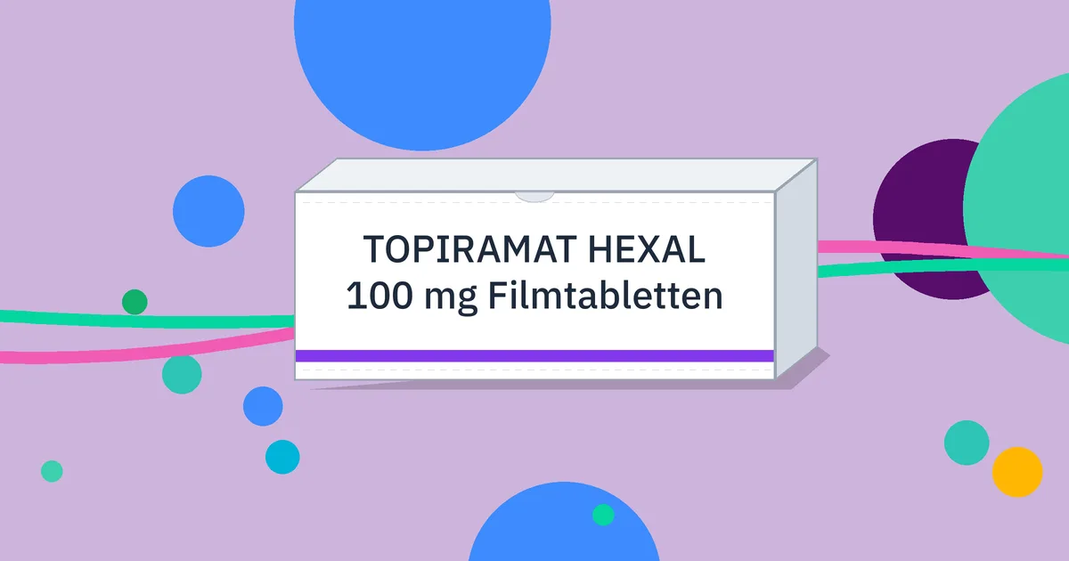 Symbolbild: Packung mit der Aufschrift TOPIRAMAT HEXAL 100 mg Filmtabletten (PZN 02217703) – Verfügbarkeit und Bezug in Apotheken in Frankfurt am Main