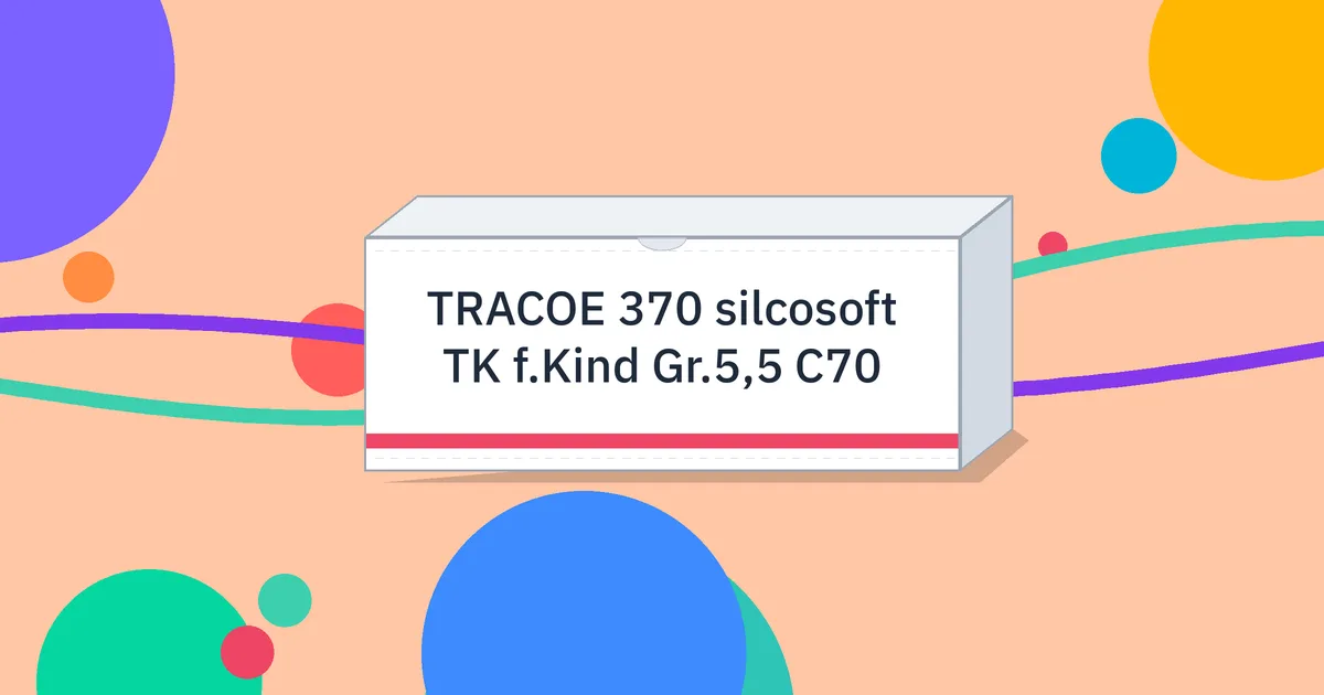 Symbolbild: Packung mit der Aufschrift TRACOE 370 silcosoft TK f.Kind Gr.5,5 C70 (PZN 14314848) – Verfügbarkeit und Bezug in Apotheken in Frankfurt am Main