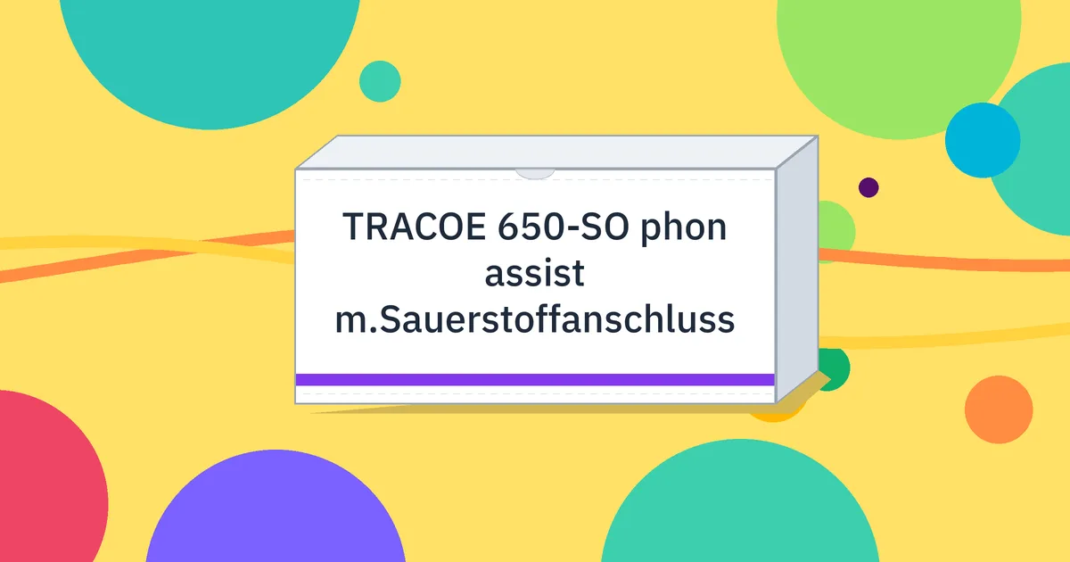 Symbolbild: Packung mit der Aufschrift TRACOE 650-SO phon assist m.Sauerstoffanschluss (PZN 04246666) – Verfügbarkeit und Bezug in Apotheken in Frankfurt am Main