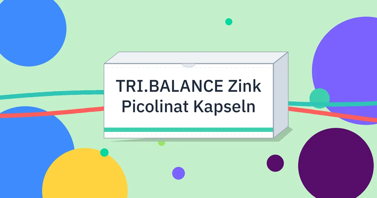 Symbolbild: Packung mit der Aufschrift TRI.BALANCE Zink Picolinat Kapseln (PZN 11871821) – Verfügbarkeit und Bezug in Apotheken in Frankfurt am Main