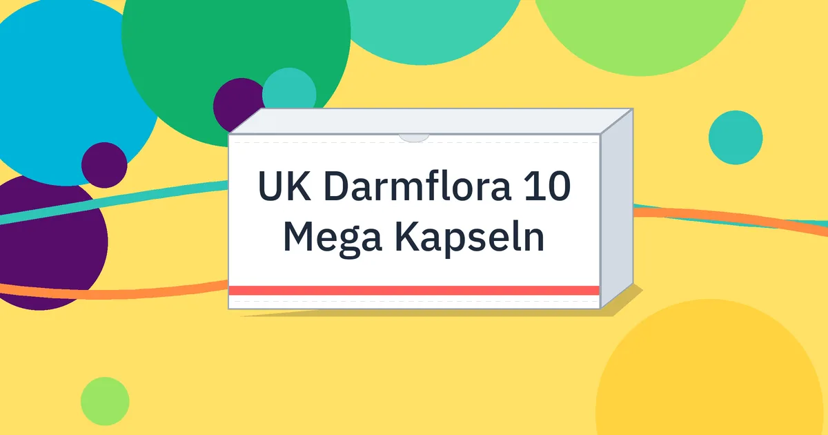 Symbolbild: Packung mit der Aufschrift UK Darmflora 10 Mega Kapseln (PZN 00477512) – Verfügbarkeit und Bezug in Apotheken in Frankfurt am Main